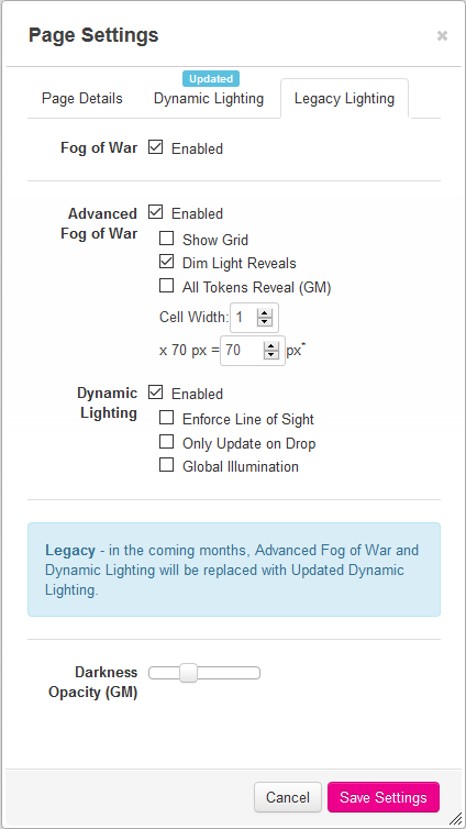 Page Settings Roll20 Help Center